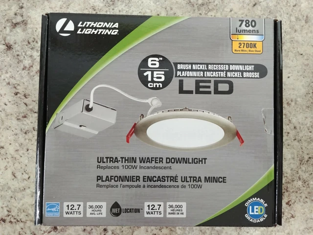 LOT OF 6 - NEW - Lithonia Lighting WF6 LL 6" Recessed LED Ultra Thin ...