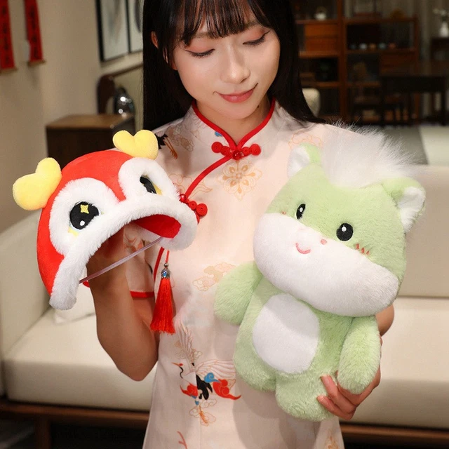 CHINESE ZODIAC LION Dance Hat Horse Plush Toy With Pp Cotton Filling ...