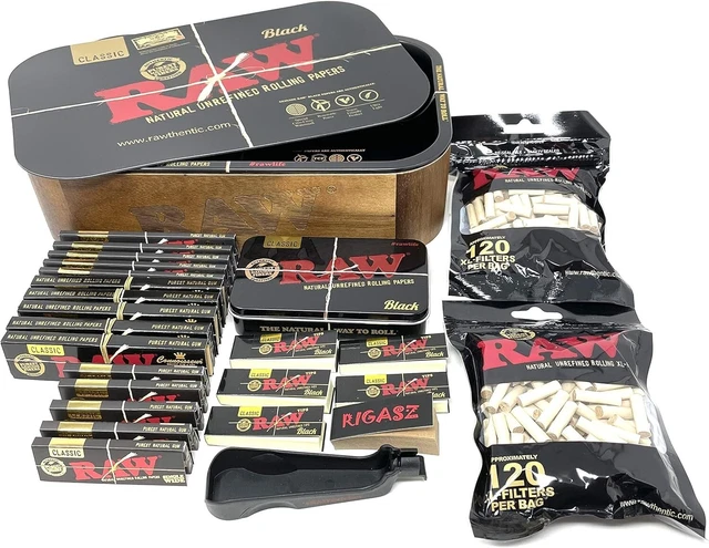 RAW HOLZ CACHE Box Set mit Tablett und Magnetabdeckung - schwarze Version EUR 106,95 - PicClick DE