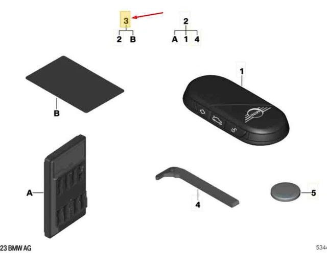 MINI COOPER J01 Funkfernbedienung mit Steuereinheit BCP Kit 51215B33DA4 ...