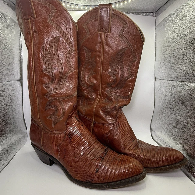 JUSTIN LIZARD EXOTIC Western Cowboy Boots Size 9 B Made In USA £66.40 - PicClick UK