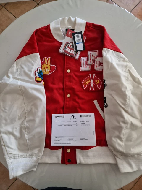 LFC LIVERPOOL X Converse Unisex Woven Varsity Jacket LIMITED EDITION ...