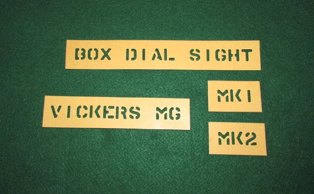 WW2 BRITISH BOX DIAL SIGHT VICKERS MG MKI & MK2 Stencils 1/2" Letters £ ...