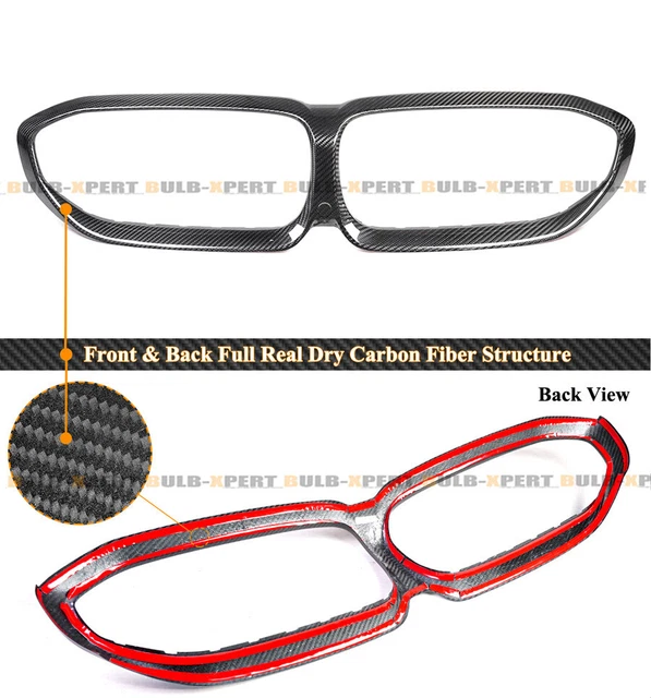 REAL CARBON FIBER GRILL GARNISH INSERT TRIM COVER FOR 2019-22 BMW G20 ...