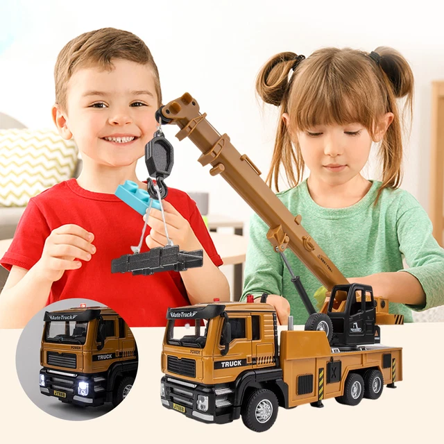 SAFE CRANE TRUCK Model for Kids Toy Toddlers Mini Alloy Construction ...