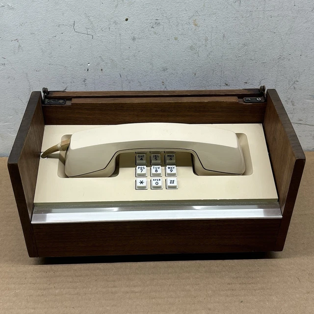 VINTAGE MCM HIDDEN Phone Wooden Box Western Electric Mid Century Modern ...