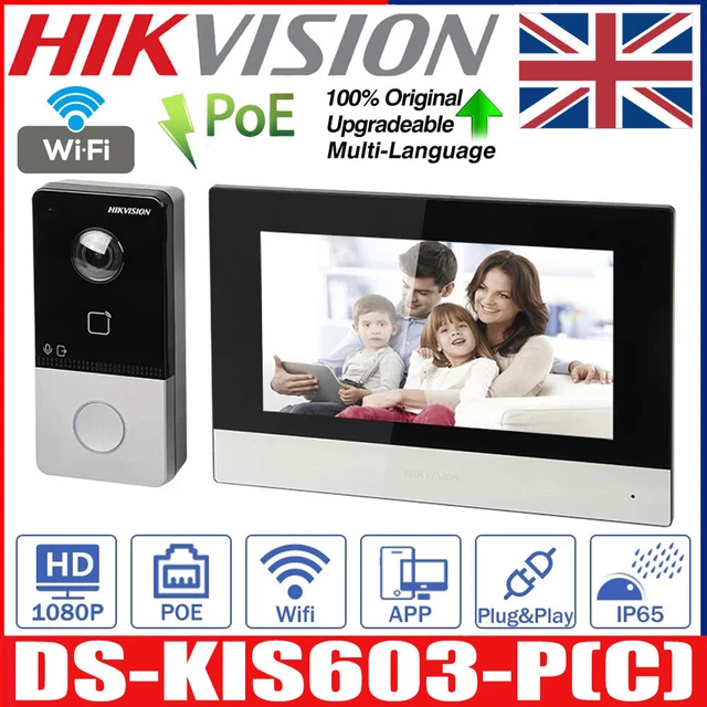 HIKVISION DS-KIS603-P(C) IP Video Intercom Kit WIFI POE Doorbell Door Station UK £196.80 ...