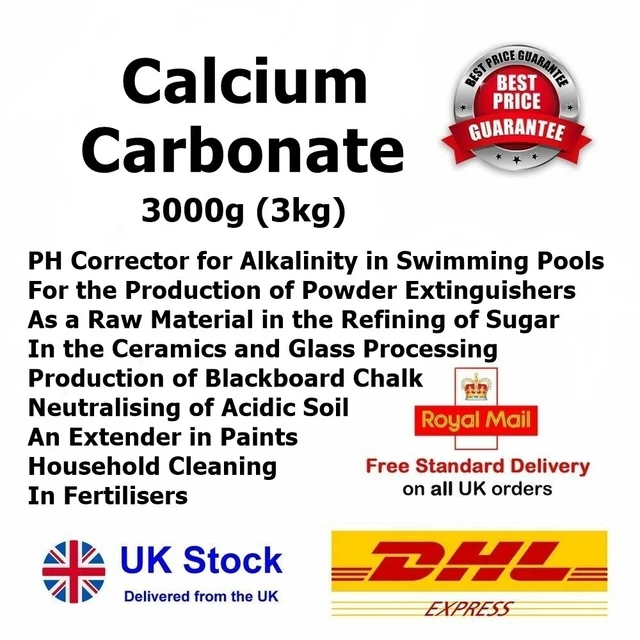 3KG CALCIUM CARBONATE Limestone Flour 3000g Agriculture, Water ...