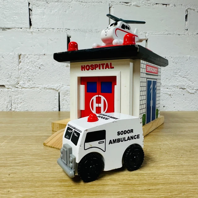 SODOR HOSPITAL AMBULANCE Harold's Helipad Thomas & Friends Wooden ...