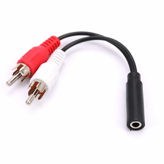 3.5MM RCA FEMALE connector jack Stereo Cable Y plug to 2 RCA Male Adapt ...