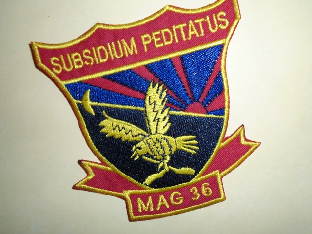 VIETNAM WAR PATCH USMC Marine Aircraft Group MAG-36 Motto SUBSIDIUM ...