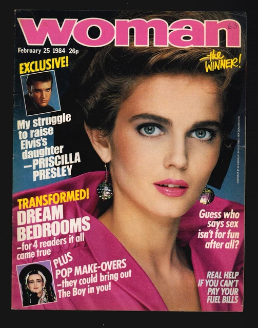 WOMAN FEB 25 1984 Vintage Women’s Magazine Priscilla Presley 40th £21. ...