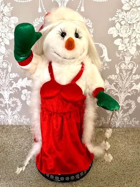 GEMMY SEXY MISS Snowwoman Animated Singing Dancing Snowflake Spinning Christmas EUR 175,19 ...