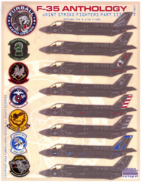FURBALL DECALS 1/48 LOCKHEED MARTIN F-35 JOINT STRIKE FIGTER ANTHOLOGY ...