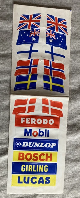 SLOT CAR ORIGINAL 1/32nd vintage WORLD FLAGS Barrier stickers decals ...