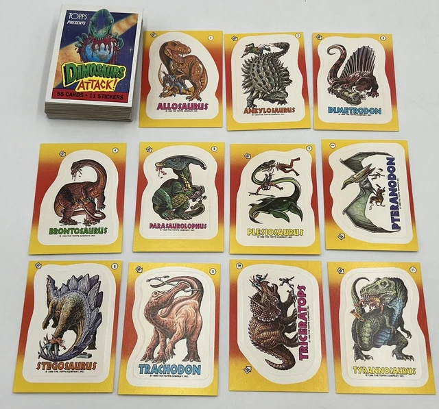 1988 TOPPS DINOSAURS ATTACK Trading Card complete set 55 cards 11 stickers £23.89 - PicClick UK