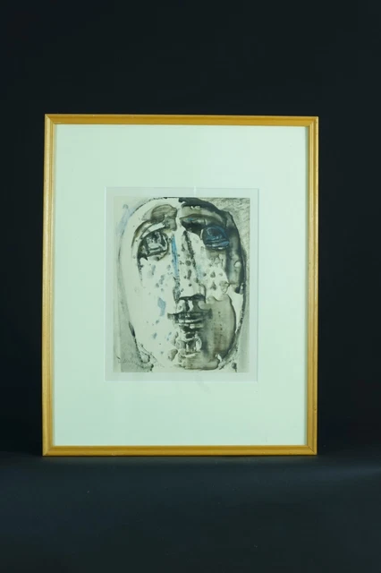 ANCIEN PORTRAIT ART deco Visage signé Henry de Waroquier aquarelle ...