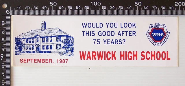VINTAGE 1987 WARWICK High School Queensland Whs Student Souvenir ...