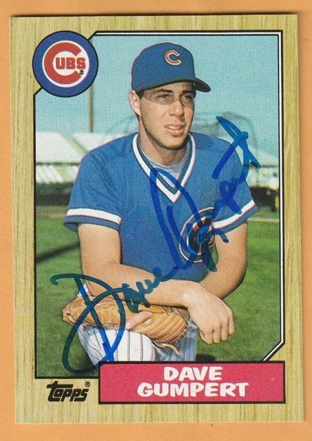 DAVE GUMPERT CHICAGO Cubs AUTO signé 1987 Topps South Haven Michigan 3B ...