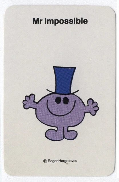 RARE 1970S MR MEN Blank Back SINGLE Swap Card Roger Hargreaves ...