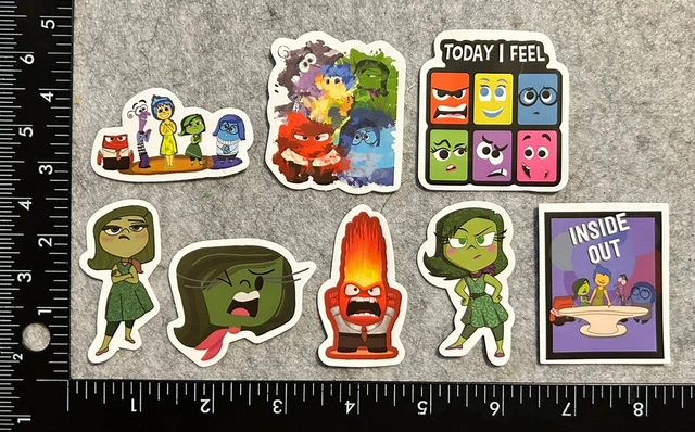 LOT OF 8 Assorted Inside Out Disney Pixar Animated Cartoon Stickers $3. ...