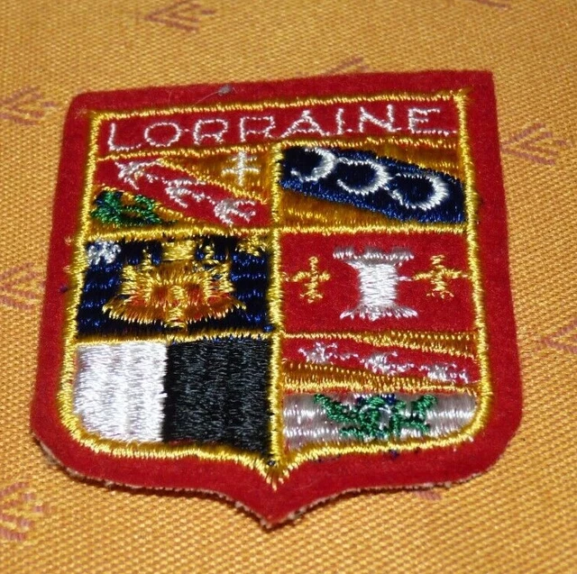 ANCIEN ÉCUSSON À coudre en feutre brodé blason de Lorraine neuf Vintage ...