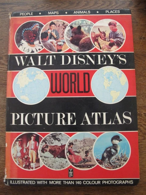 WALT DISNEY'S WORLD Picture Atlas - Rare Vintage 1967 People Places ...