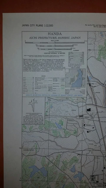 1946 US ARMY Map City Plan of Handa Honshu Japan 1:12,500 £95.30 ...