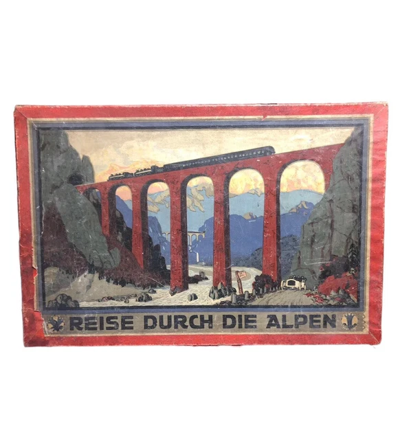 ALTES SPIEL REISE durch die Alpen, Hausser Brettspiel ...