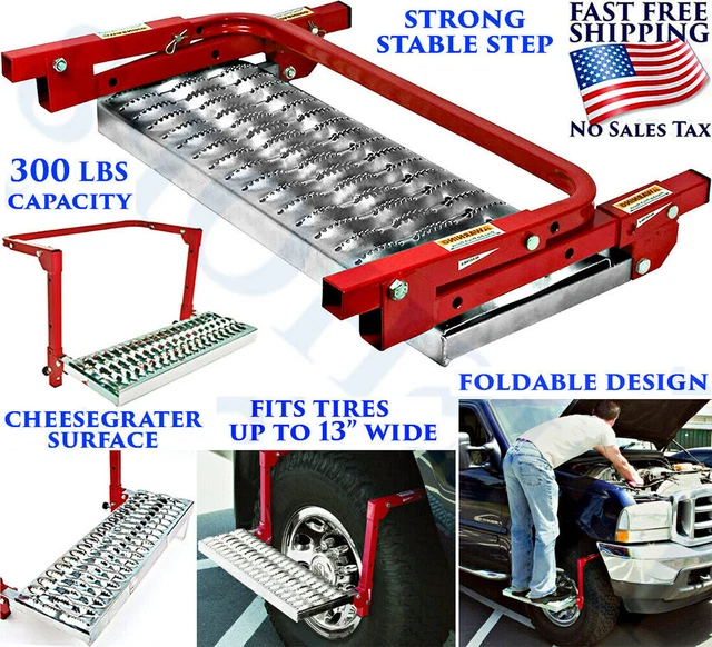 ADJUSTABLE HEAVY DUTY Tire Step Wheel Foldable Platform 4 Height Truck ...