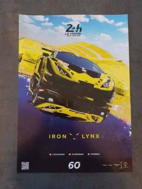 2 Affiches Posters 24 Heures Du Mans 2024 Lamborghini Hypercar Et Gt3
