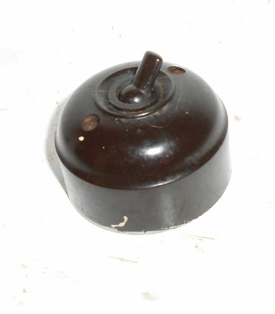 VINTAGE BAKELITE LIGHT Switch On Flush Loft Industrial Design 1930s ...