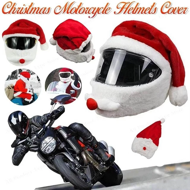 PLUSH MOTORCYCLE HELMET Christmas Hat Motorcycle EventsCostume Parties ...