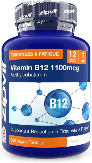 VITAMIN B12 TABLETS High Strength 1100Mcg, 1 Year Supply, Pure ...