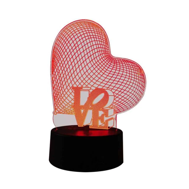 3D LOVE HEART Shape Lamp Multicolor LED Lights Touch USB Night Light ...