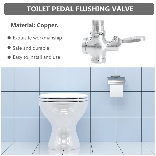 URINALS FLUSH VALVES Copper Foot Pedal Type Toilet Flushing Tool Faucet ...