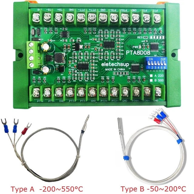 8AI RS485 ANALOG Input PT100 RTD RS485 Temperature Sensor Acquisition ...