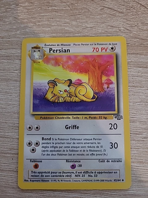 CARTE POKÉMON PERSIAN 42/64 EDITION 2 ED2 Jungle VF FR EUR 4,00 ...