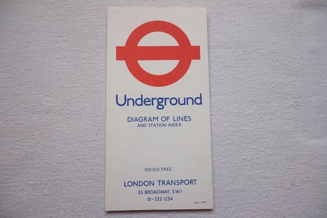 1978 LONDON TRANSPORT Underground Tube Map - Diagram of Lines - VGC ...