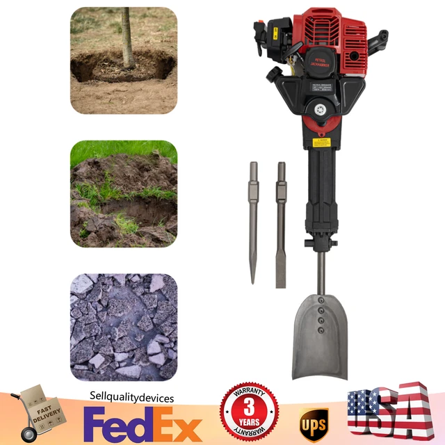 52CC 2 STROK Gas Powered Excavator Garden Tree Digger Shovel Rock Drill ...