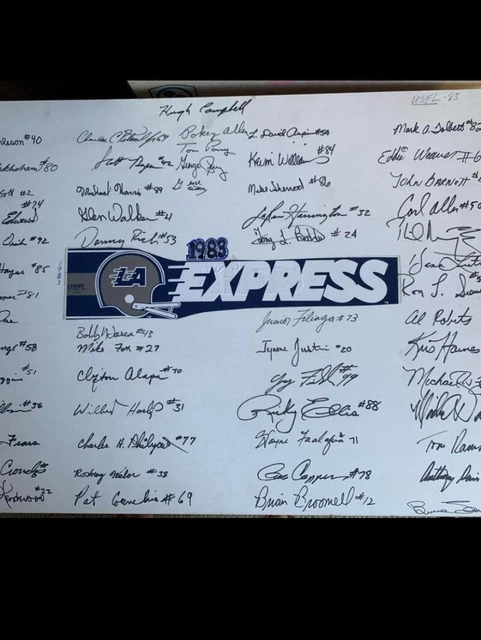 1983 LA L.A. Express USFL Team AUTO SIGNED Autograph Autographed PSA ...