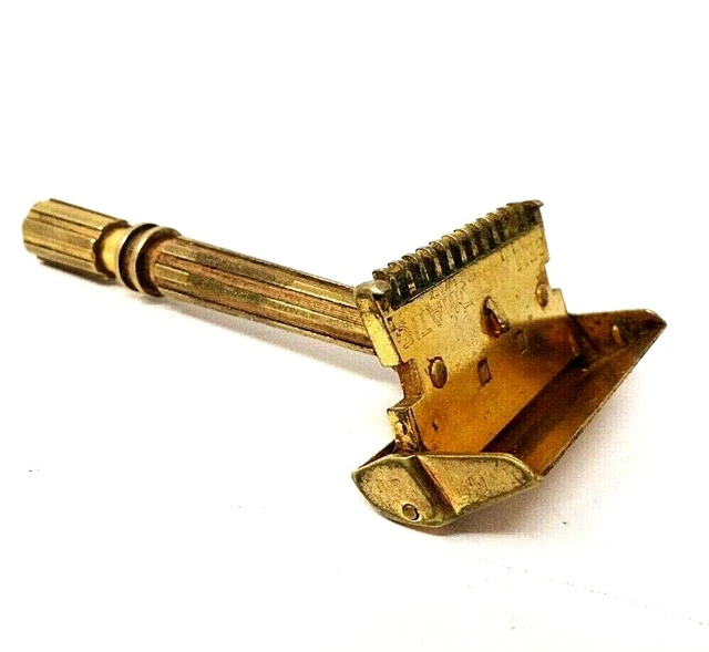 VINTAGE GEM MICROMATIC Safety Razor - Gold Tone - Made in USA R-001 $11 ...