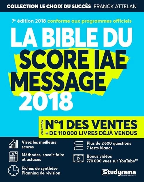 LA BIBLE DU Score IAE Message 2026: 15e édition, Attelan, Franck EUR 23,26 - PicClick DE