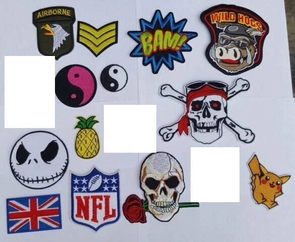 Embroidered Iron On Sew On Patches Badges Transfers Fancy Dress Brand