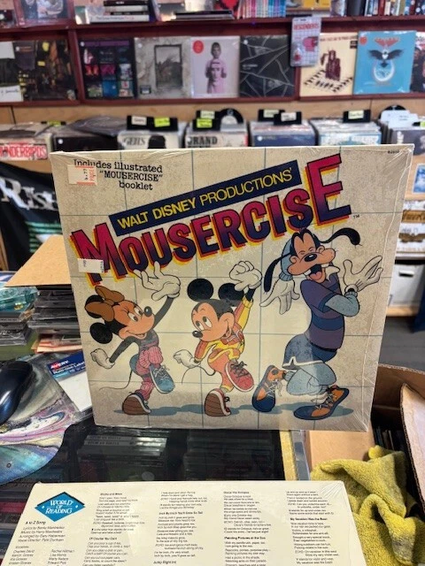 WALT DISNEY MOUSERCISE Mickey Mouse Donald Duck LP 1982 SEALED children ...