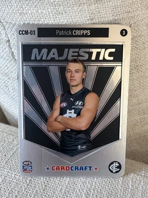 2024 AFL TEAMCOACH MAJESTIC CARDCRAFT PATRICK CRIPPS CARLTON BLUES CCM ...