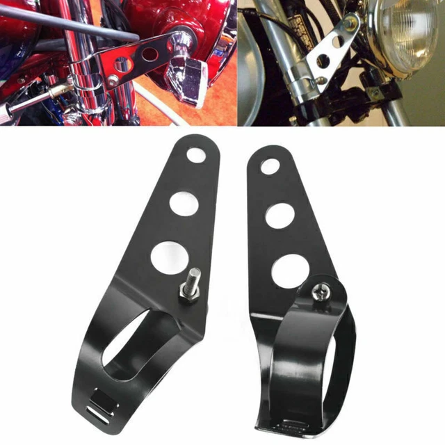 HEADLIGHT SIDE MOUNTING Brackets Motor Fork Tube Ears Bracket 35-43mm ...