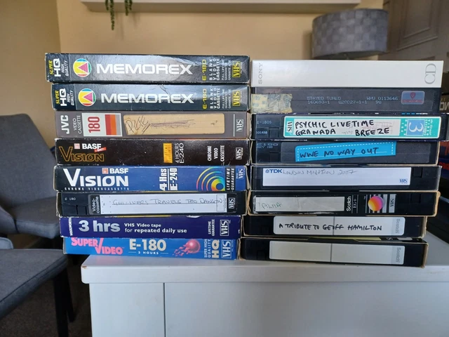VINTAGE VHS VIDEO Cassette Tapes with TV Recordings. Comedy Films ...