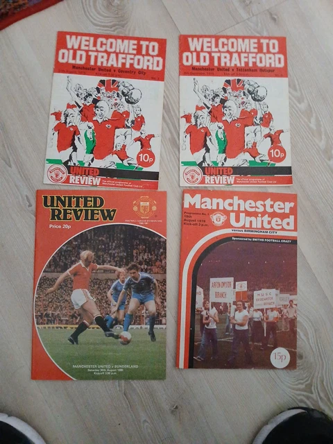 MANCHESTER UNITED FOOTBALL programmes x 10 from the 1970s & 1980s £1.76 ...