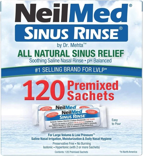 NEILMED SINUS RINSE 120 Sachets $35.35 - PicClick AU